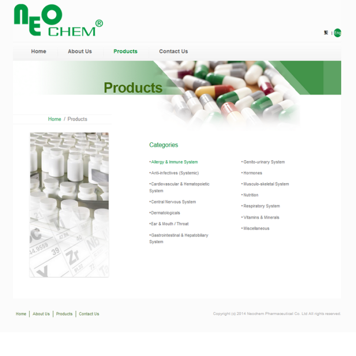 Neochem Website Revamp - ZIZSOFT Limited