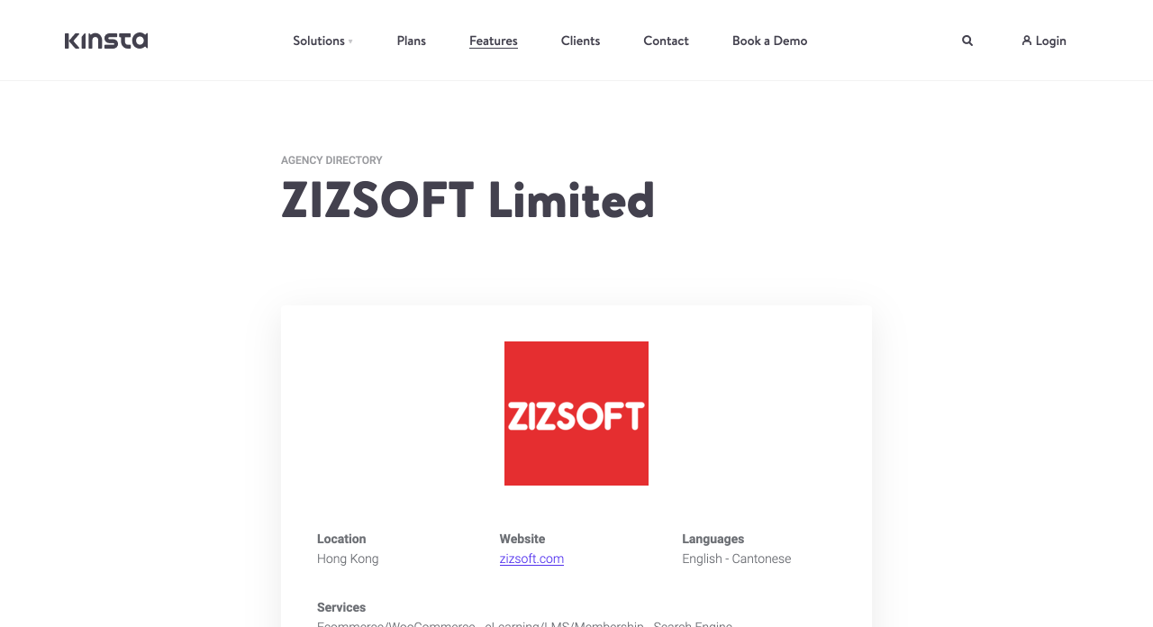 ZIZSOFT is glad to be listed at Kinsta agency directory - ZIZSOFT Limited